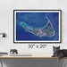 Nantucket Satellite Imagery, Massachusetts, USA, Aerial Map, Map Art ...
