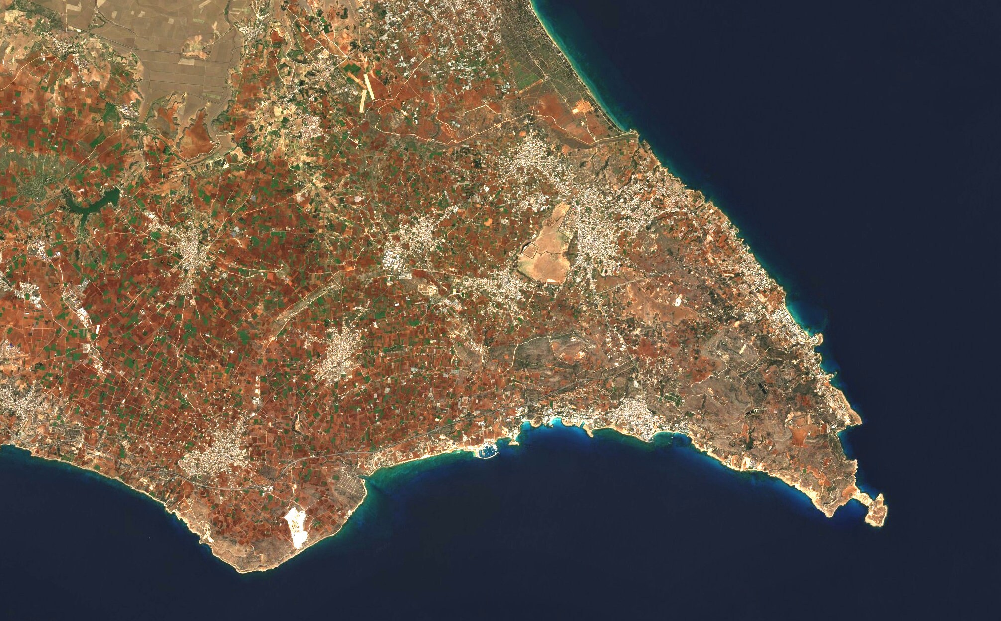 Cyprus Satellite Imagery, Cyprus, Mediterranean, Island, Aerial Map ...