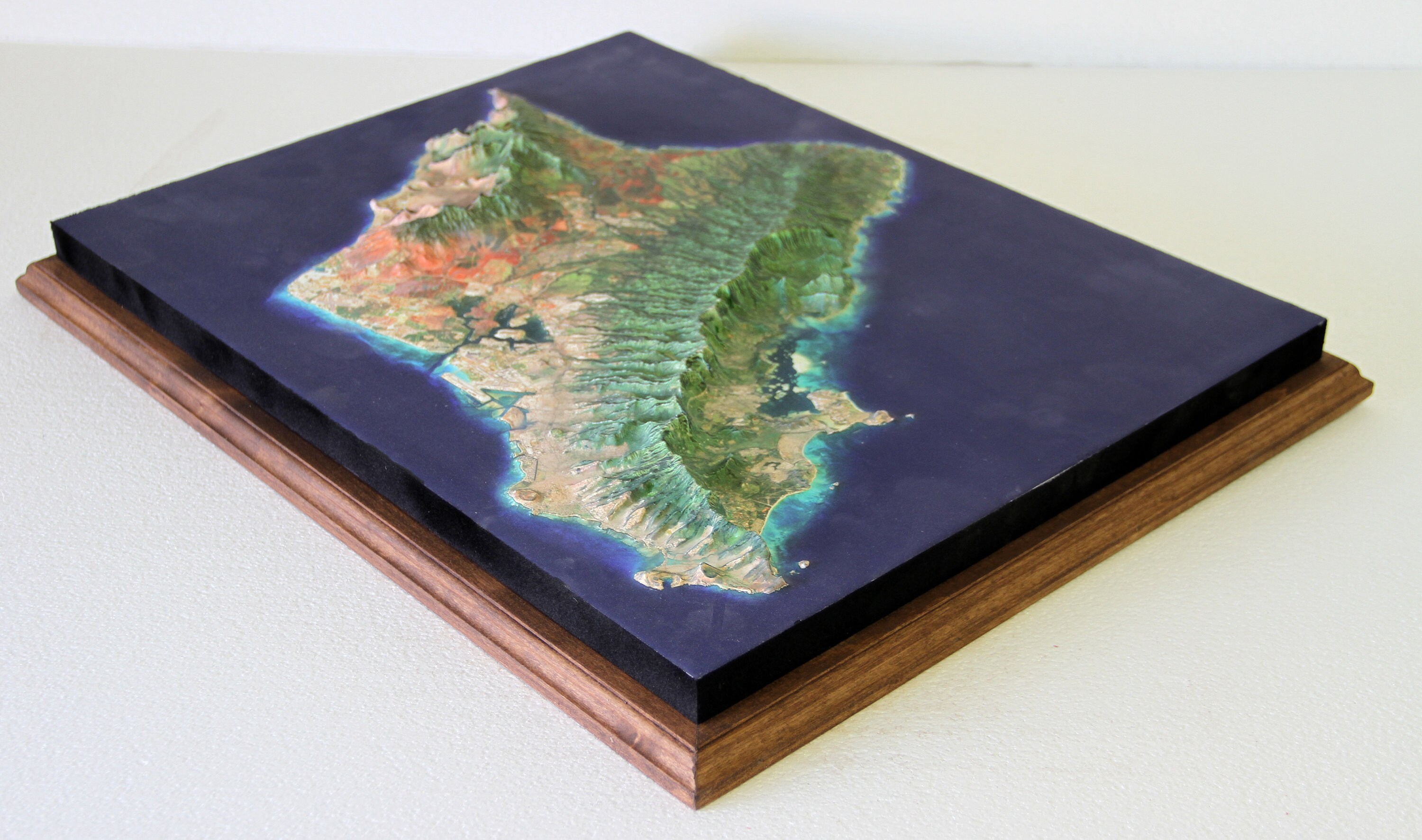 O'ahu 3D Printed Relief Map, Large, Solid Surface, PLA, Hawai'i, Map ...