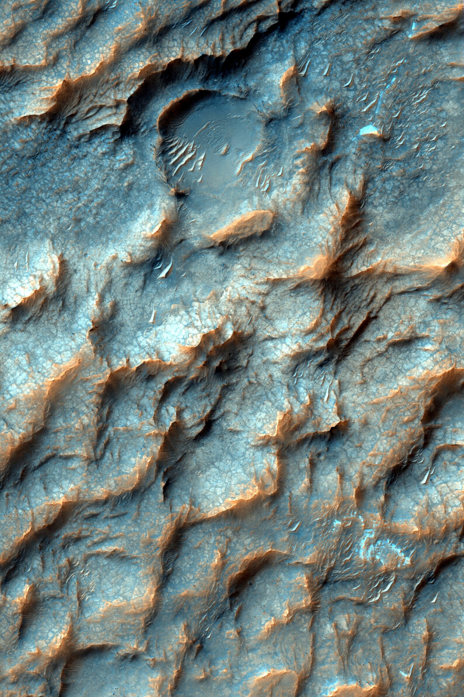 Dragon Scales of Mars in Blue, Satellite Image, Space, Mars Print ...