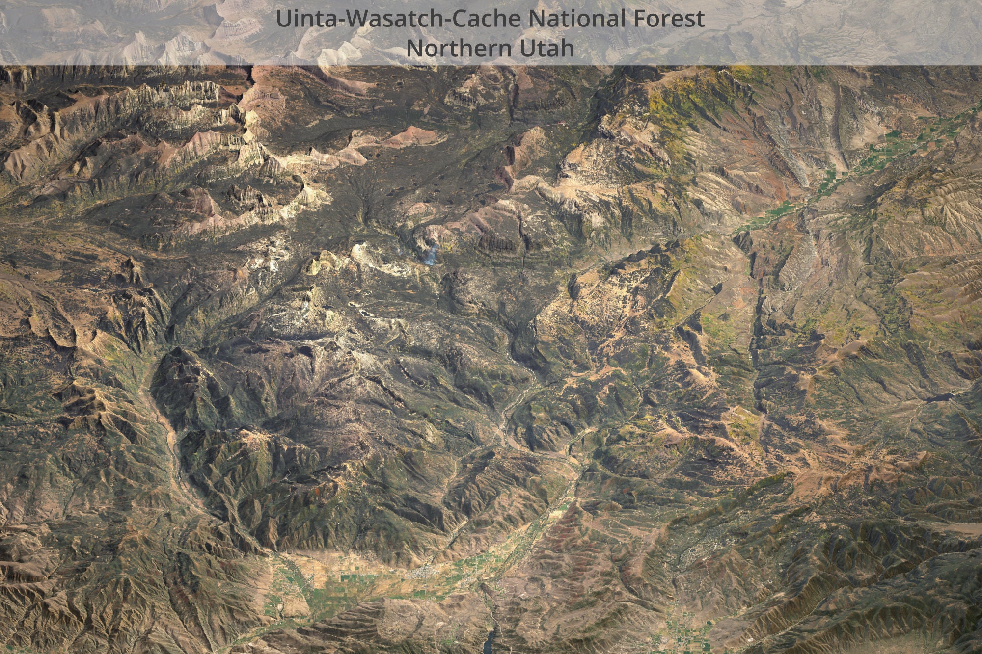 Uinta-wasatch-cache National Forest 3D Map, Utah, Aerial Map, Map Art ...