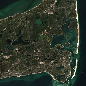 Cape Cod Satellite Imagery, Massachusetts, USA, Aerial Map, Map Art ...