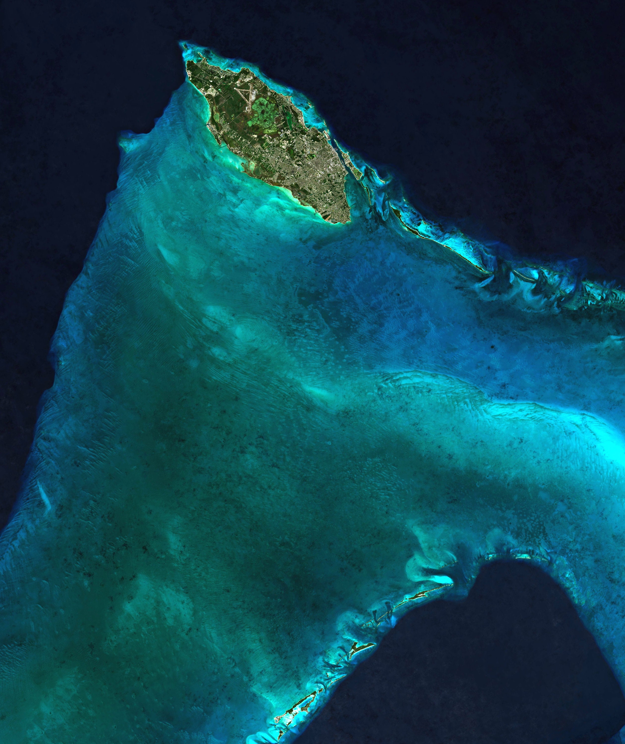 Nassau to Exuma Satellite Imagery, Bahamas, Caribbean, Aerial Map, Map ...