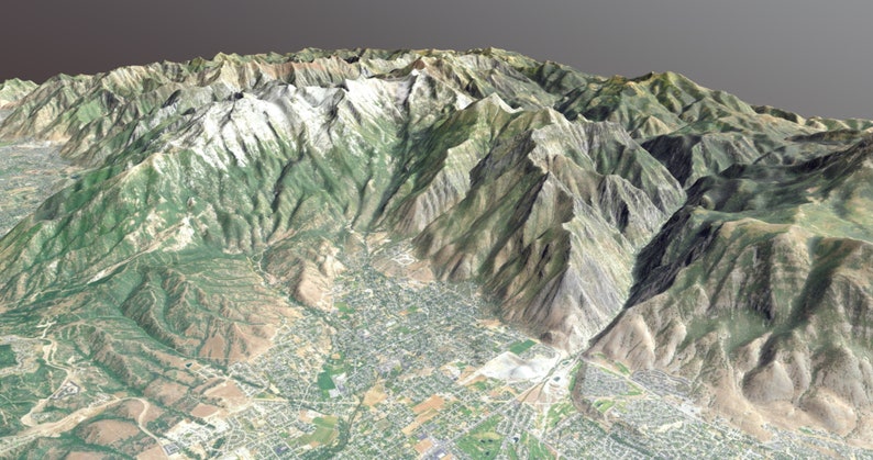 Central Wasatch Range, Utah: 11x17 3D Printed Topographic Map, 3D Topo ...