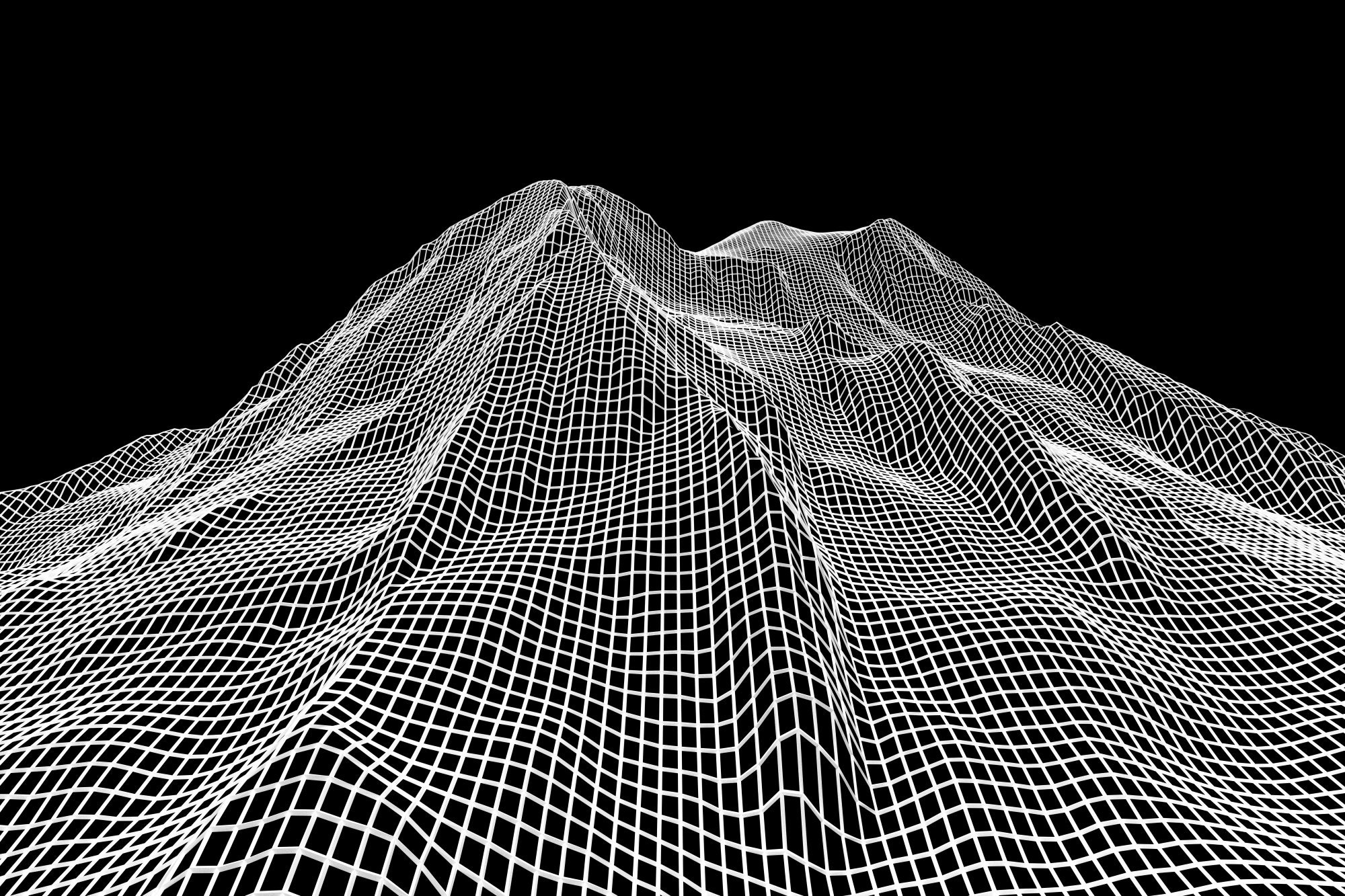 Mount Rainier Summit 3D Map in White, Mt Rainier, 3D Mesh, Abstract ...