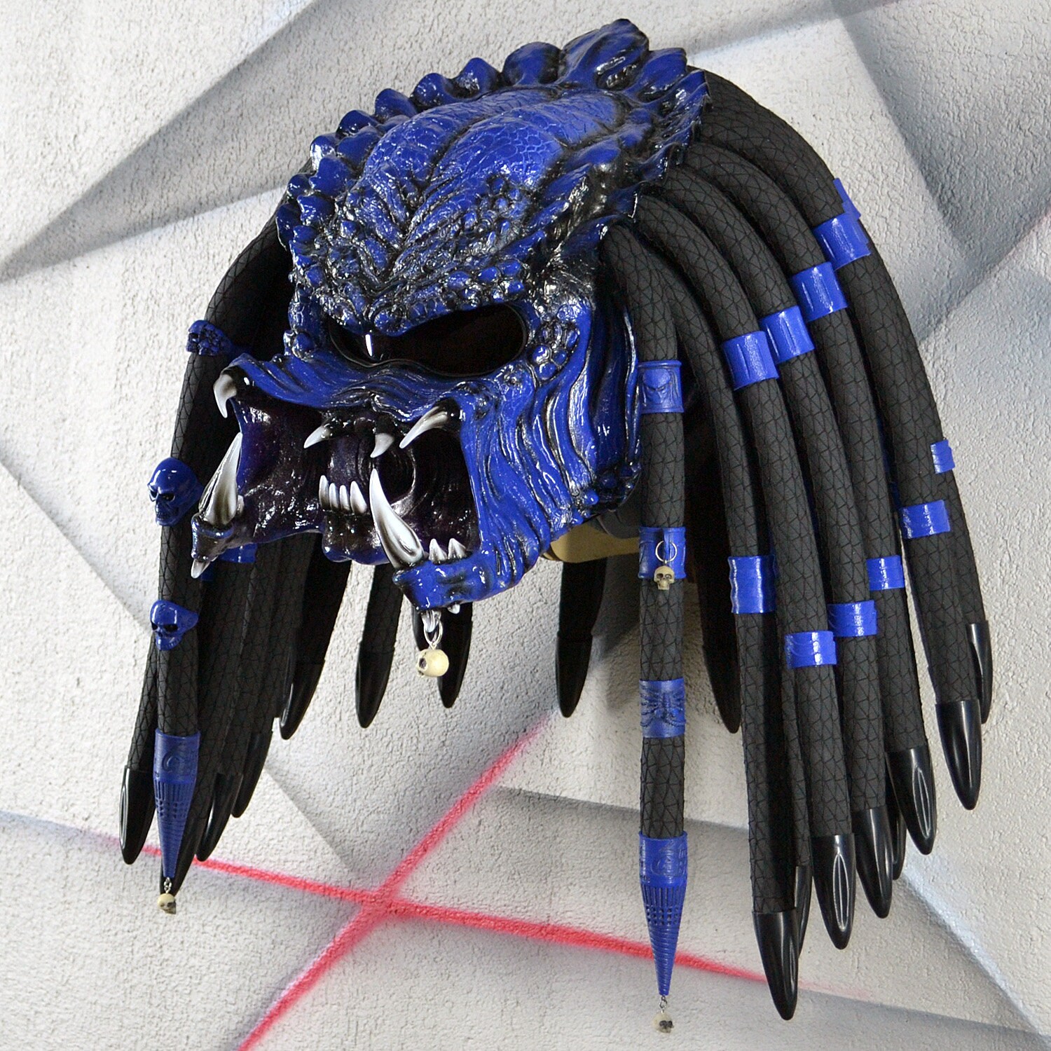 Unique Predator Motorcycle Helmet. Kawasaki Blue Color Custom Model ...