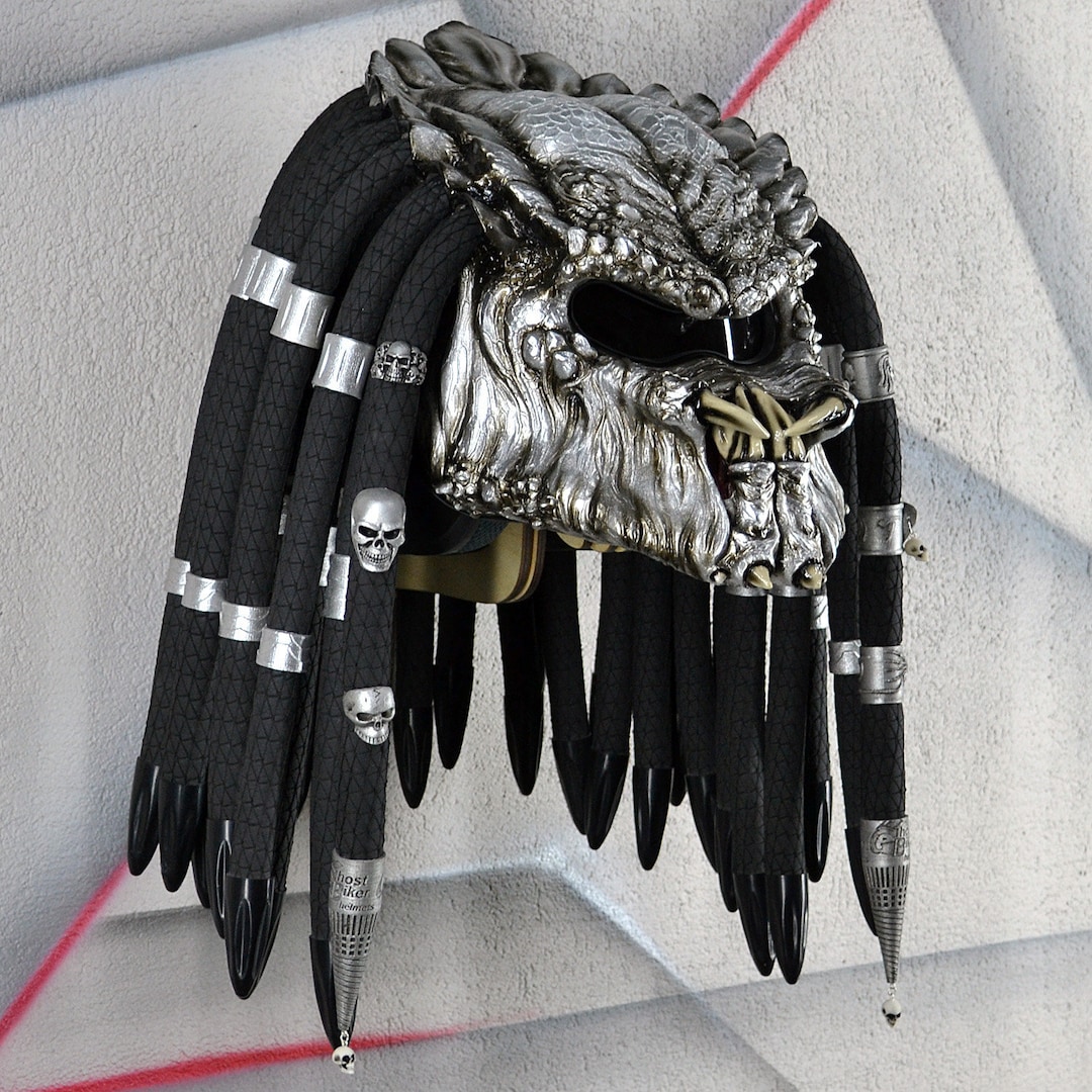 Predator Motorcycle Helmet. DOT & ECE Certified. Special Chrome Edition ...