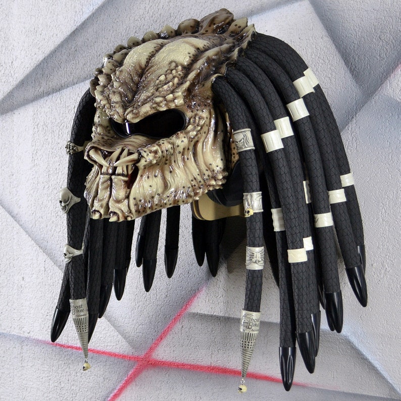 Boned Predator Motorcycle Helmet. Unique Exclusive Custom Made. DOT&ECE ...