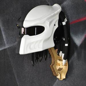 Matt Black and White Custom Predator Helmet With Real Laser. DOT&ECE ...