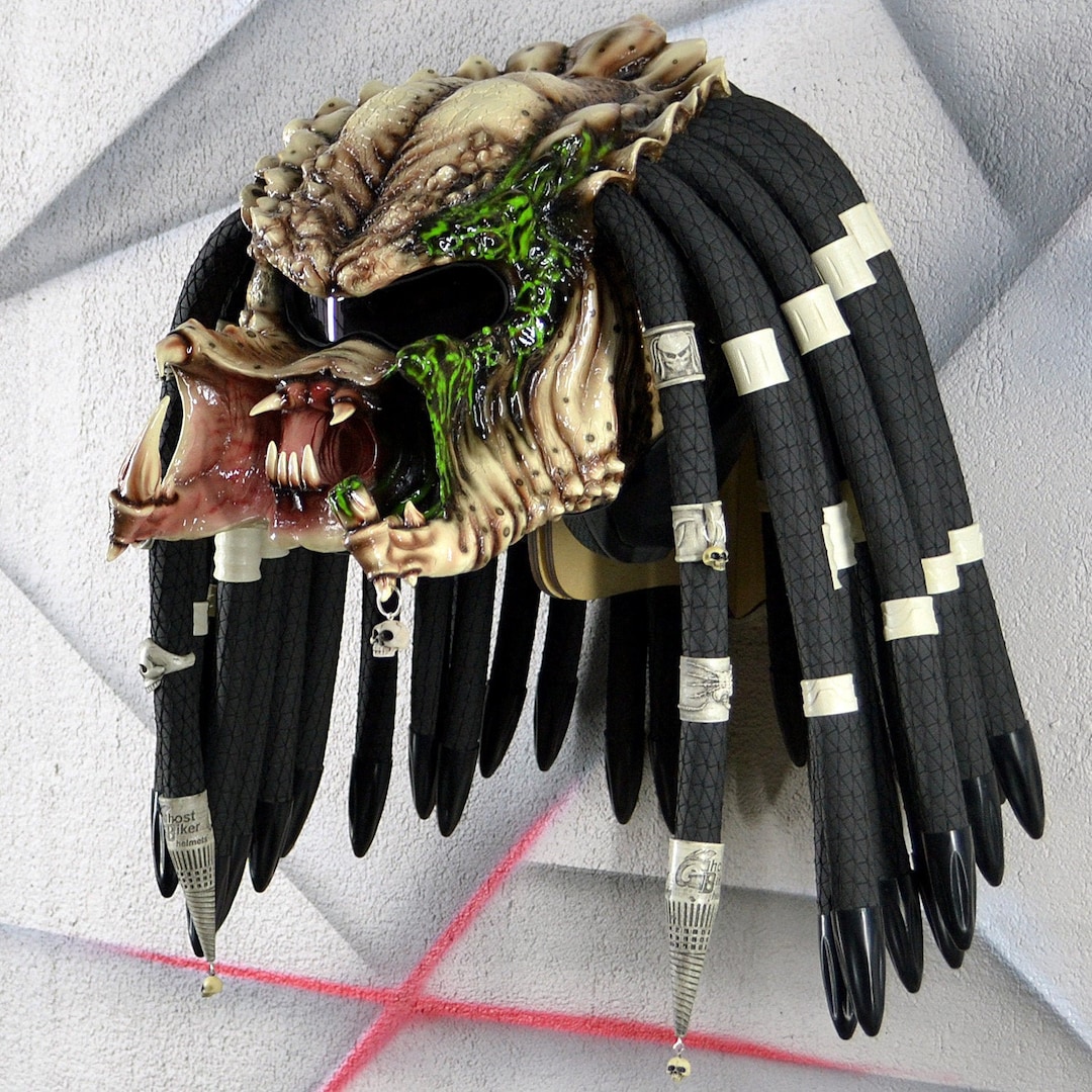 Predator After Battle Motorcycle Helmet. DOT & ECE Certified. Special ...