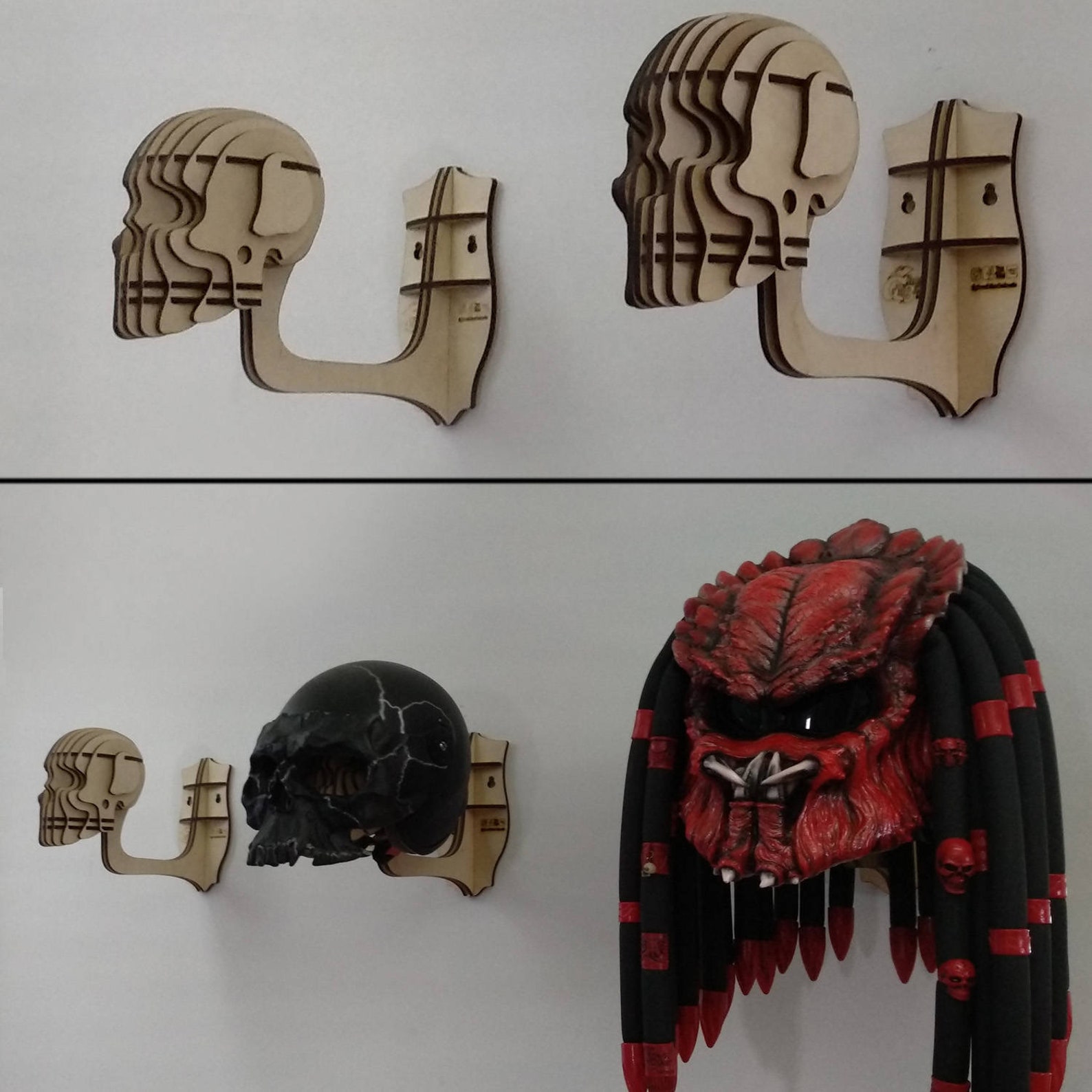Skull Helmet Wall Mount. Hanger for Motorcycle Helmet. Helmet Stand ...