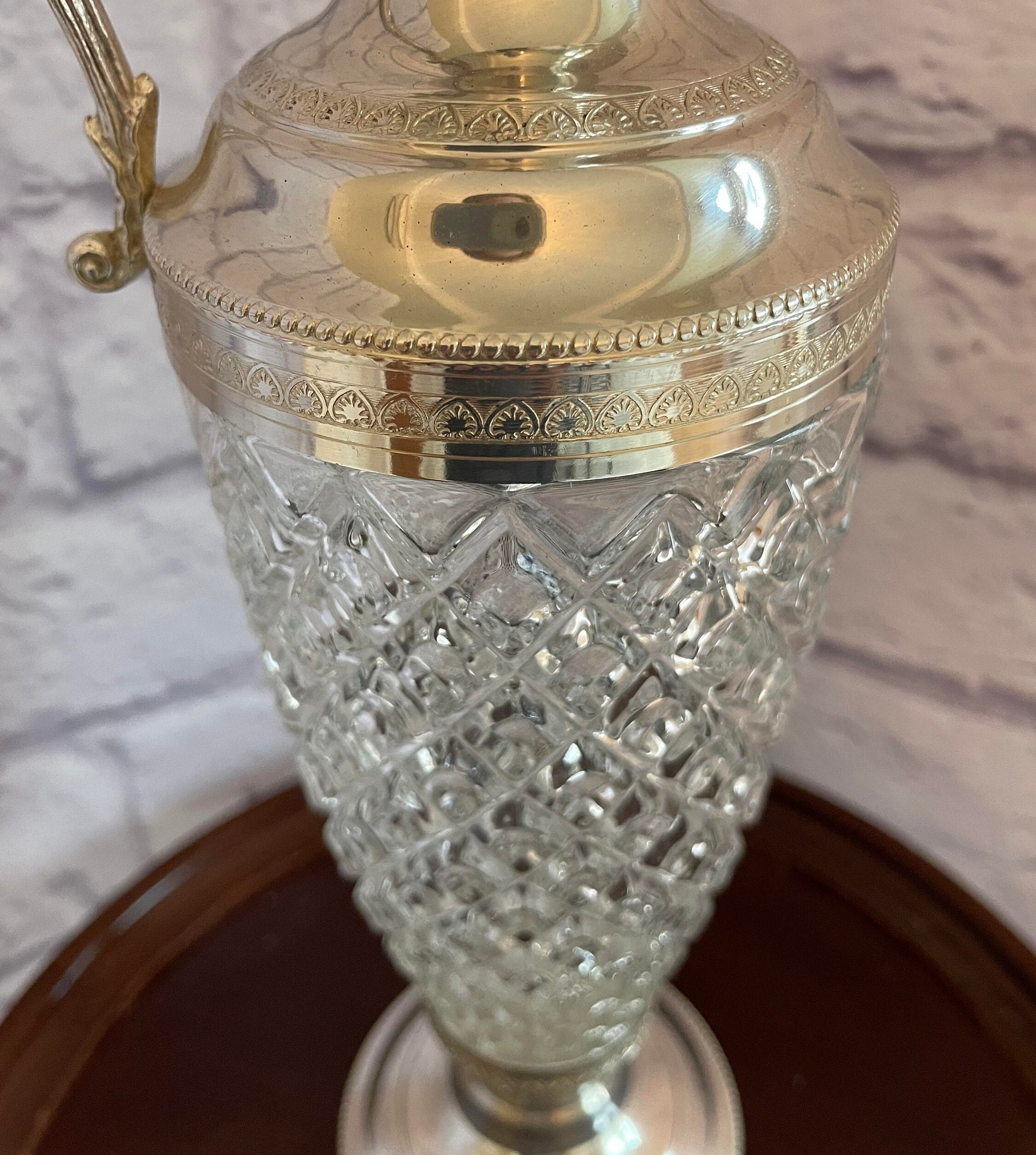 Vintage 1930's Italian Waffle Crystal and Silver Wine Decanter - Etsy