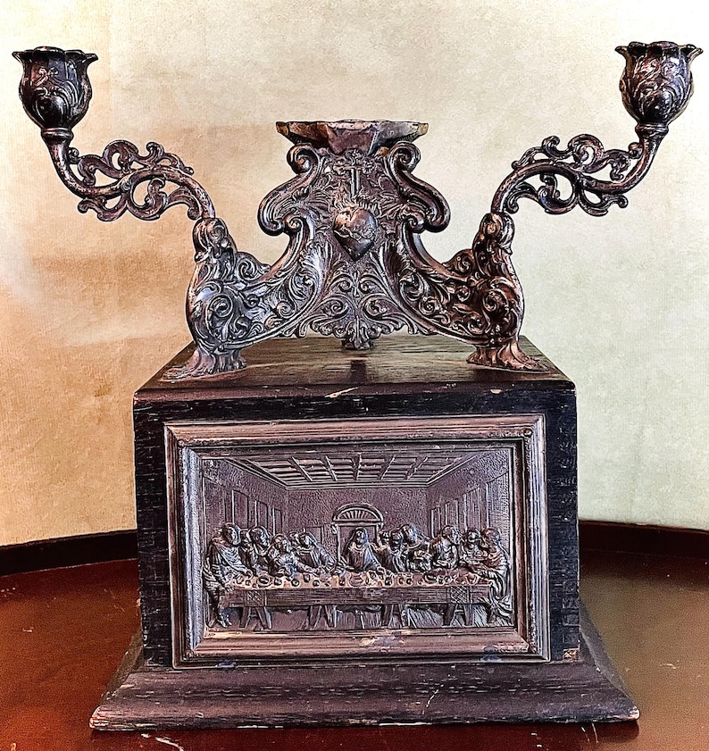 Antique Holy Water Last Supper Altar Oak Box - Etsy
