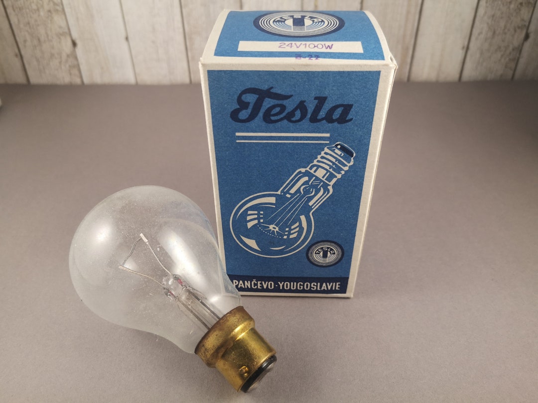 Very Rare Vintage TESLA Light Bulb 24V 100W Made in Yugoslavia - Etsy