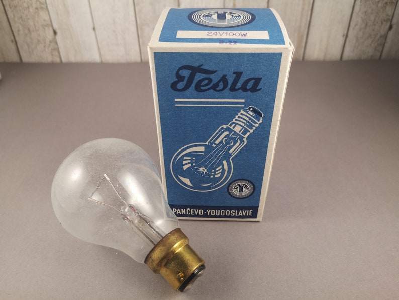 Very Rare Vintage TESLA Light Bulb 24V 100W Made in Yugoslavia - Etsy