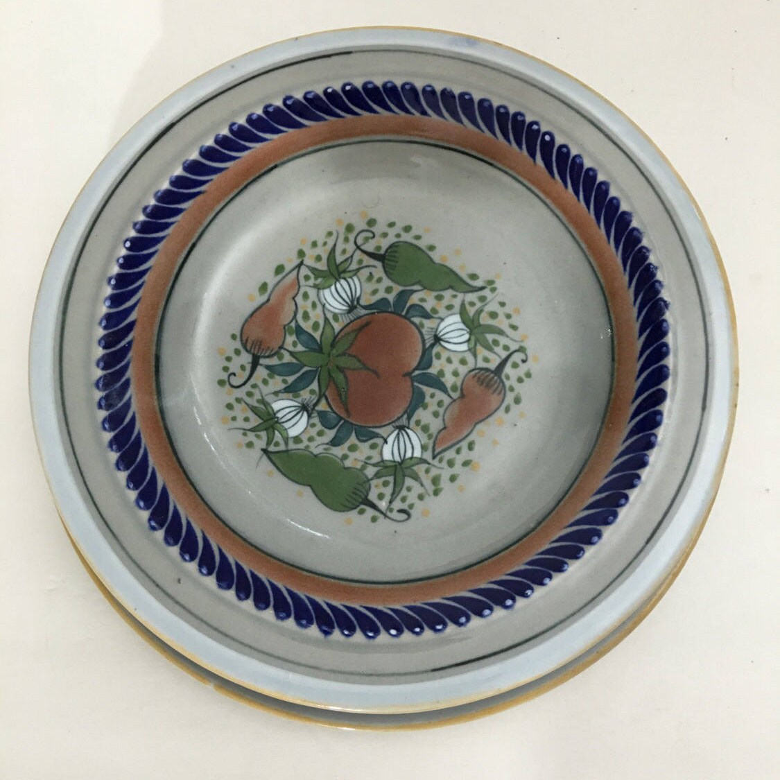 Erandi Mexican Folk Art Tonala Pottery Plate-bowl (vintage) - Etsy