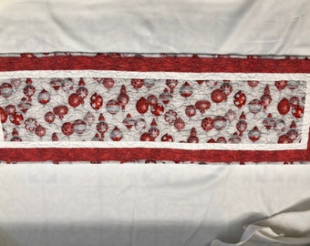 Red and Silver Table Runner - Etsy