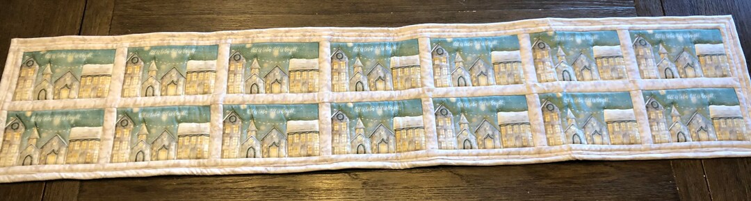 Quilted Church Table Runner: Winter Village Hot Pad (55.5”x12”) - Etsy