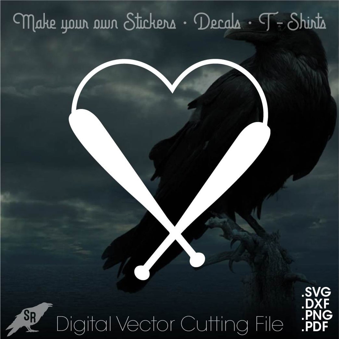 Heart Bats Baseball Vector for Cricut/ Silhouette Digital - Etsy