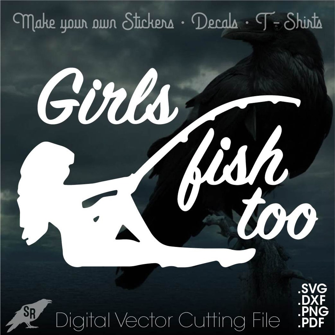Girls Fish Too Vector for Cricut/ Silhouette, Digital Instant Download ...