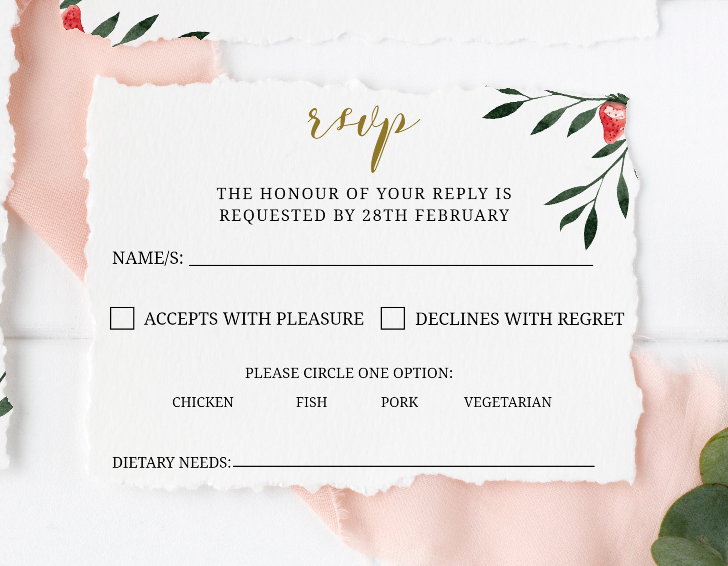 Rustic Summer Wedding Invitation, Custom Elegant Wedding Invitation Set ...