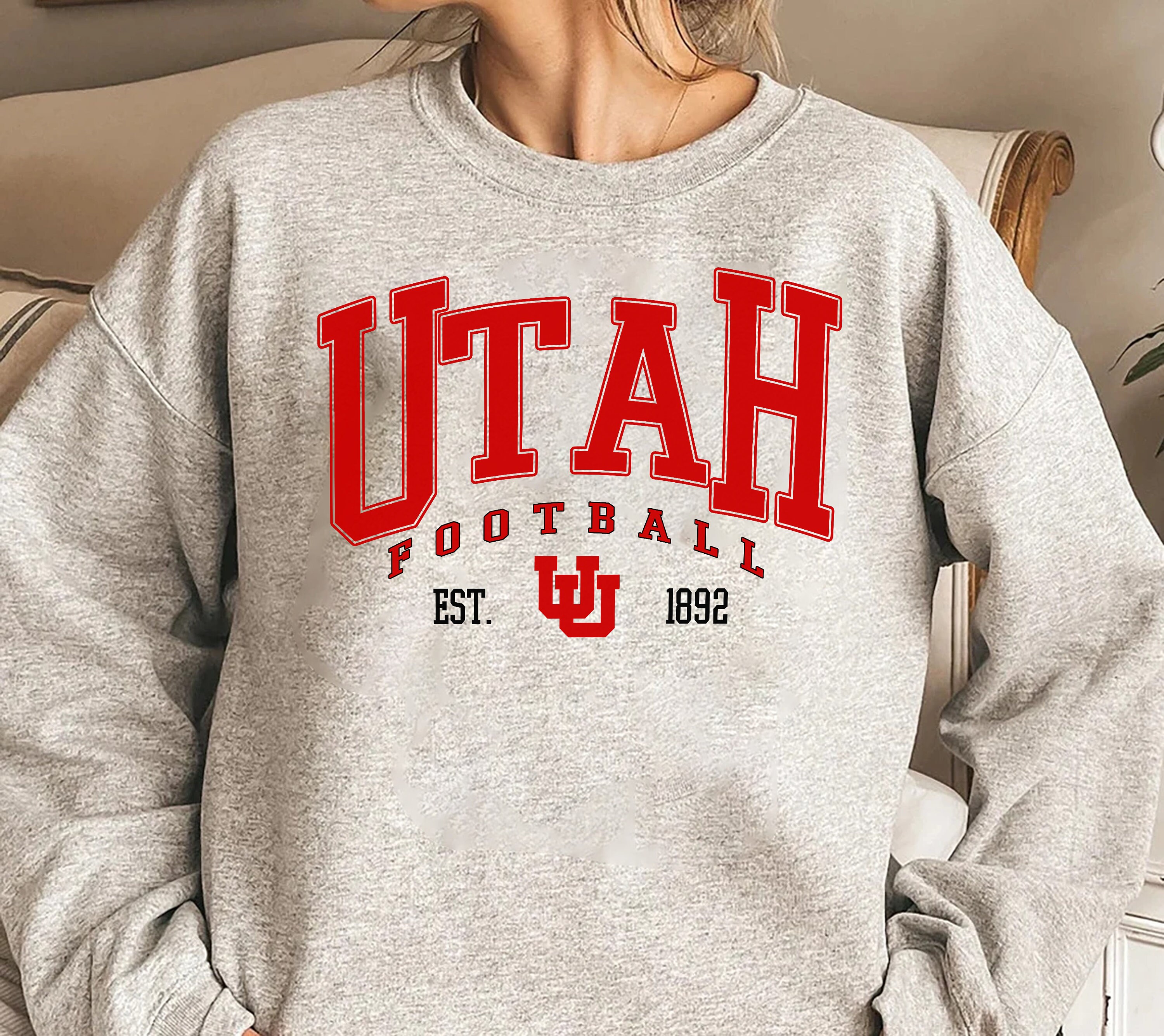 Vintage Utah Football EST 1892 Sweatshirt, University of Utah ...
