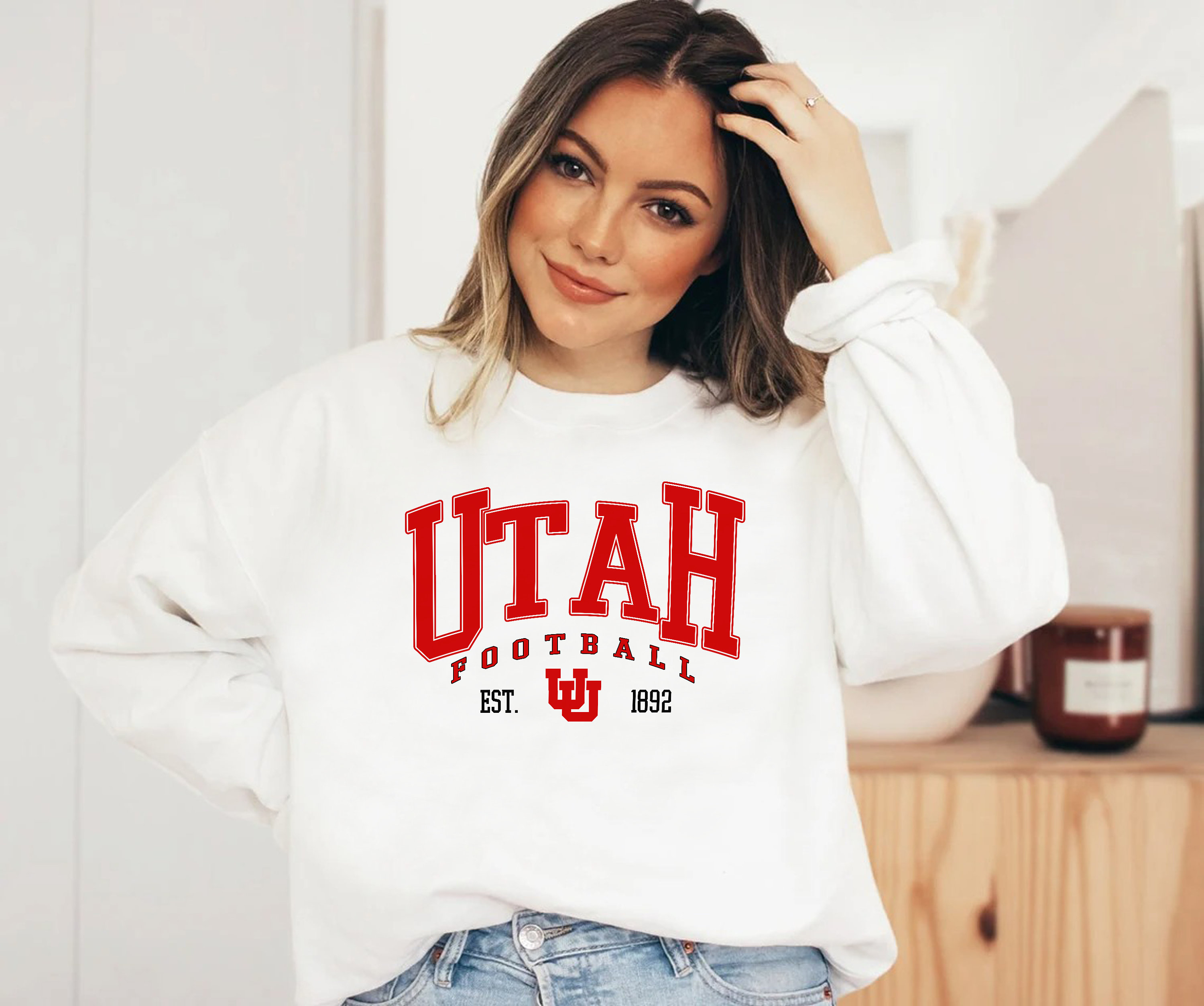 Vintage Utah Football EST 1892 Sweatshirt, University of Utah ...
