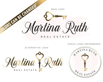 Red Realtor Logo Design Real Estate Branding Set Key | Etsy