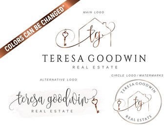 Red Realtor Logo Design Real Estate Branding Set Key | Etsy