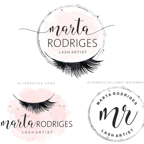 Rose Gold Lash Logo Design Artist Logo Eyelash Branding Kit - Etsy