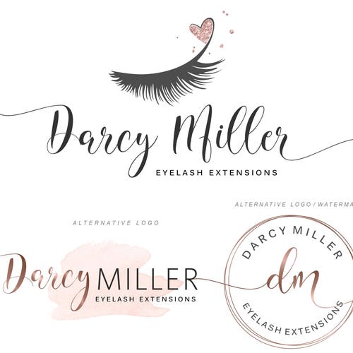 Rose Gold Lash Logo Design Artist Logo Eyelash Branding Kit - Etsy