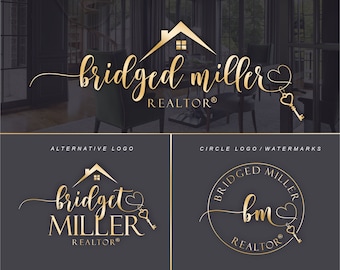 Premade Bronze Metallic Real Estate Logo Design Real Estate - Etsy