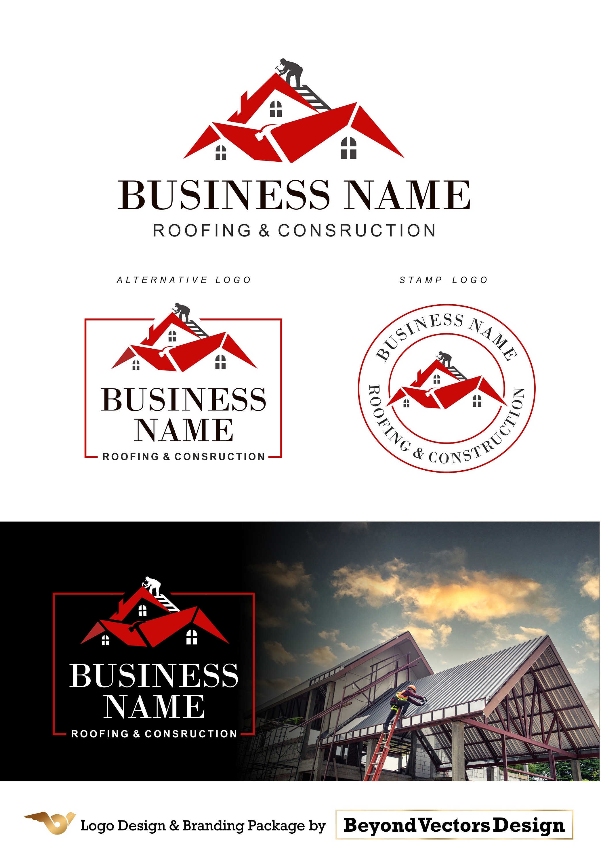 Roofing Company Logo Designs