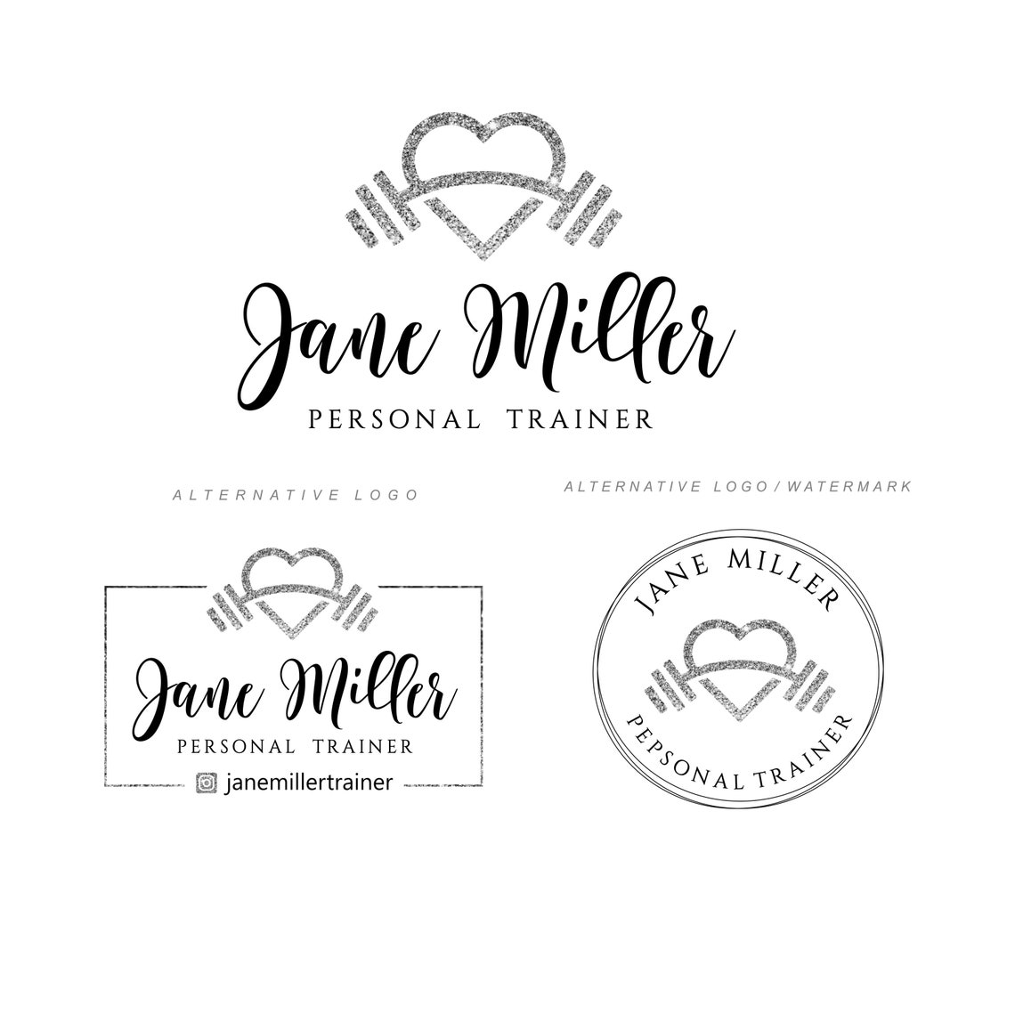 Fitness Instructor Logo Set Fitness Trainer Logo Personal - Etsy