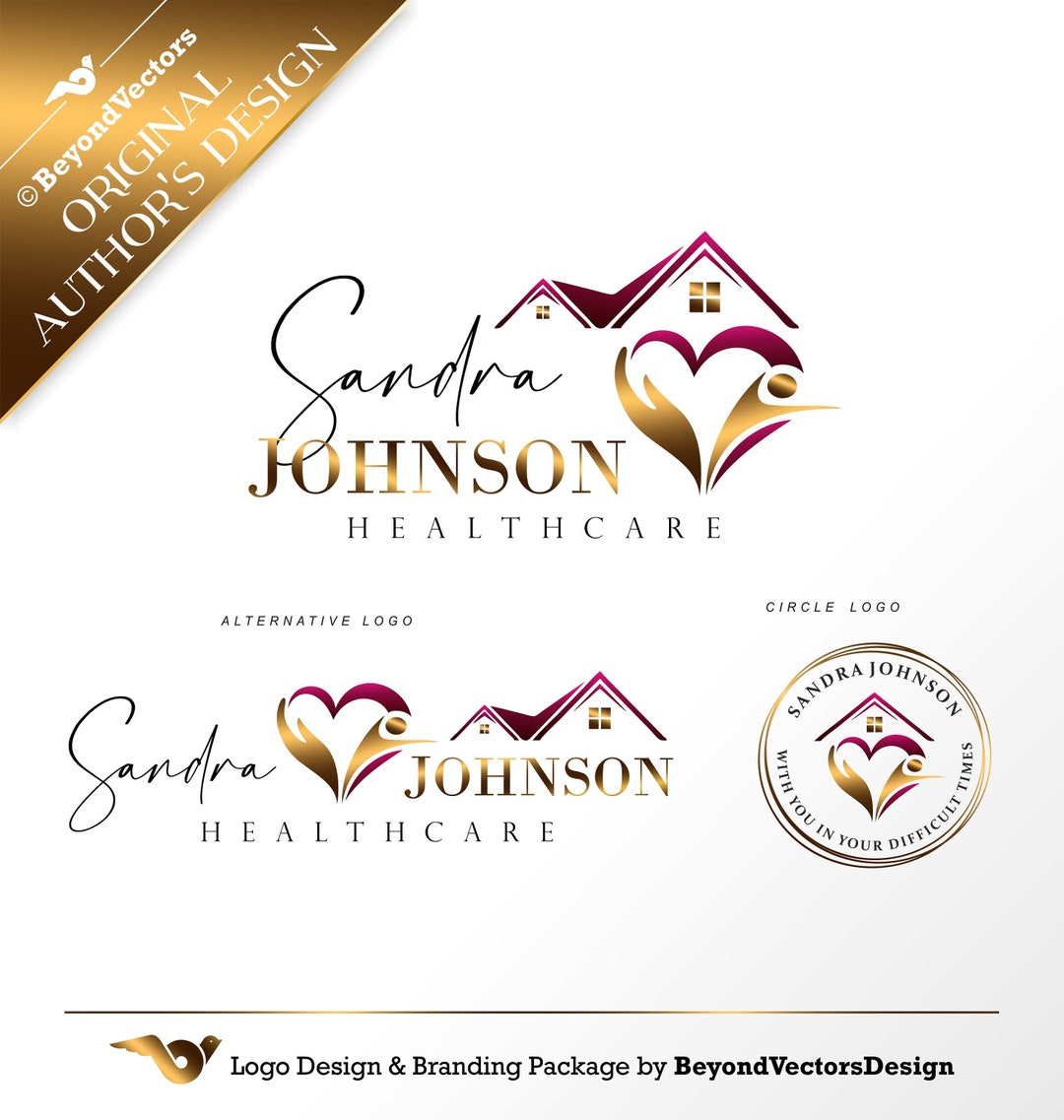 Home Healthcare Logo, Home Care Logo, Nurse Home Care Logo, Elderly ...