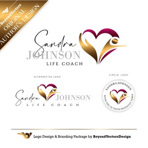 Life Coach Logo, Psychology Logo, Love and Support Symbol, Therapist ...