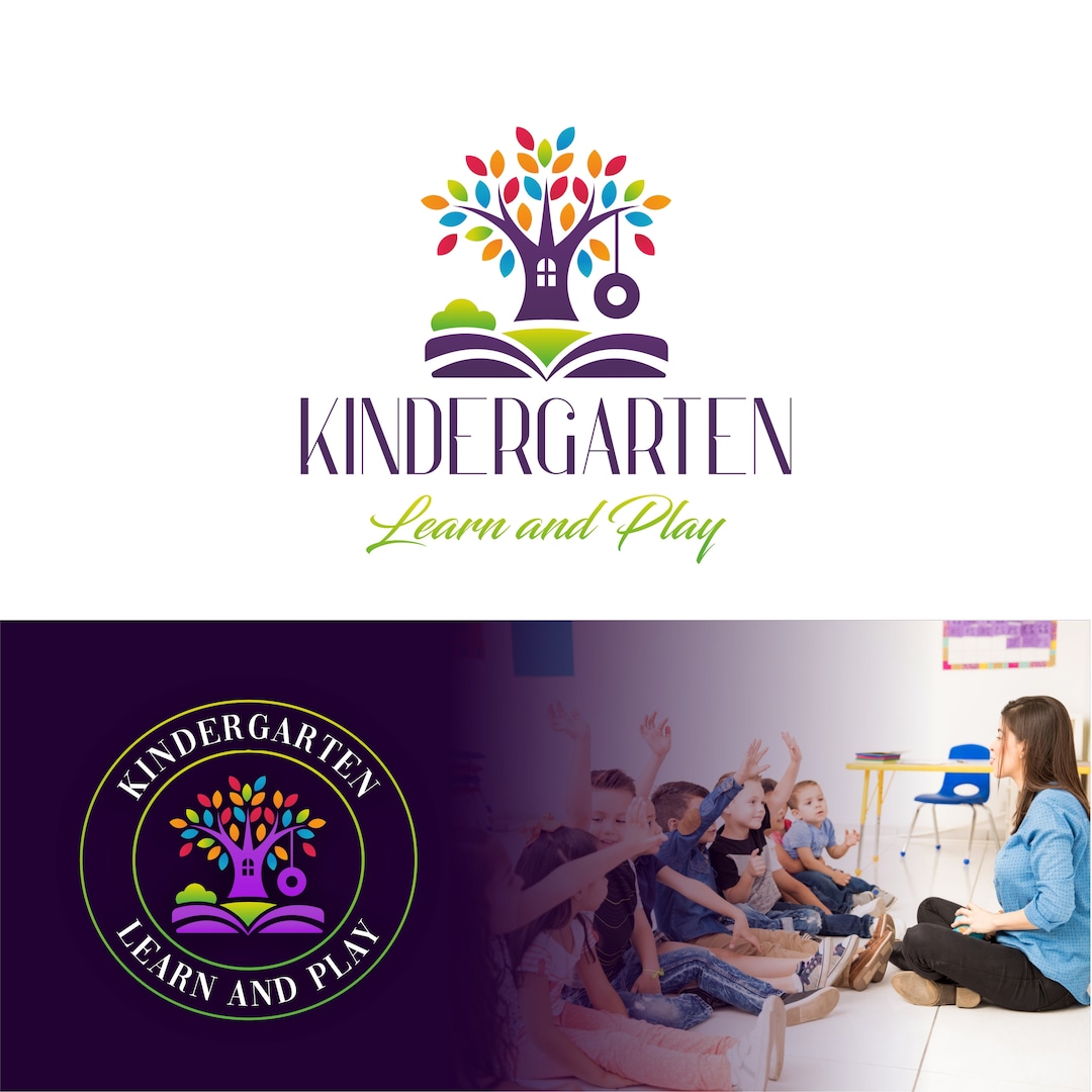 Preschool Logo, Kindergarten Logo, Daycare Logo, Kids Education Logo ...