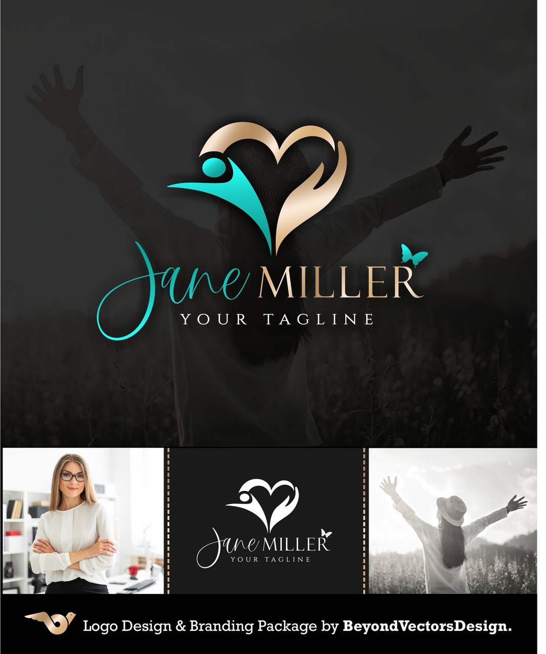 Life Coach Logo, Therapist Logo, Psychology Logo, Love and Support ...