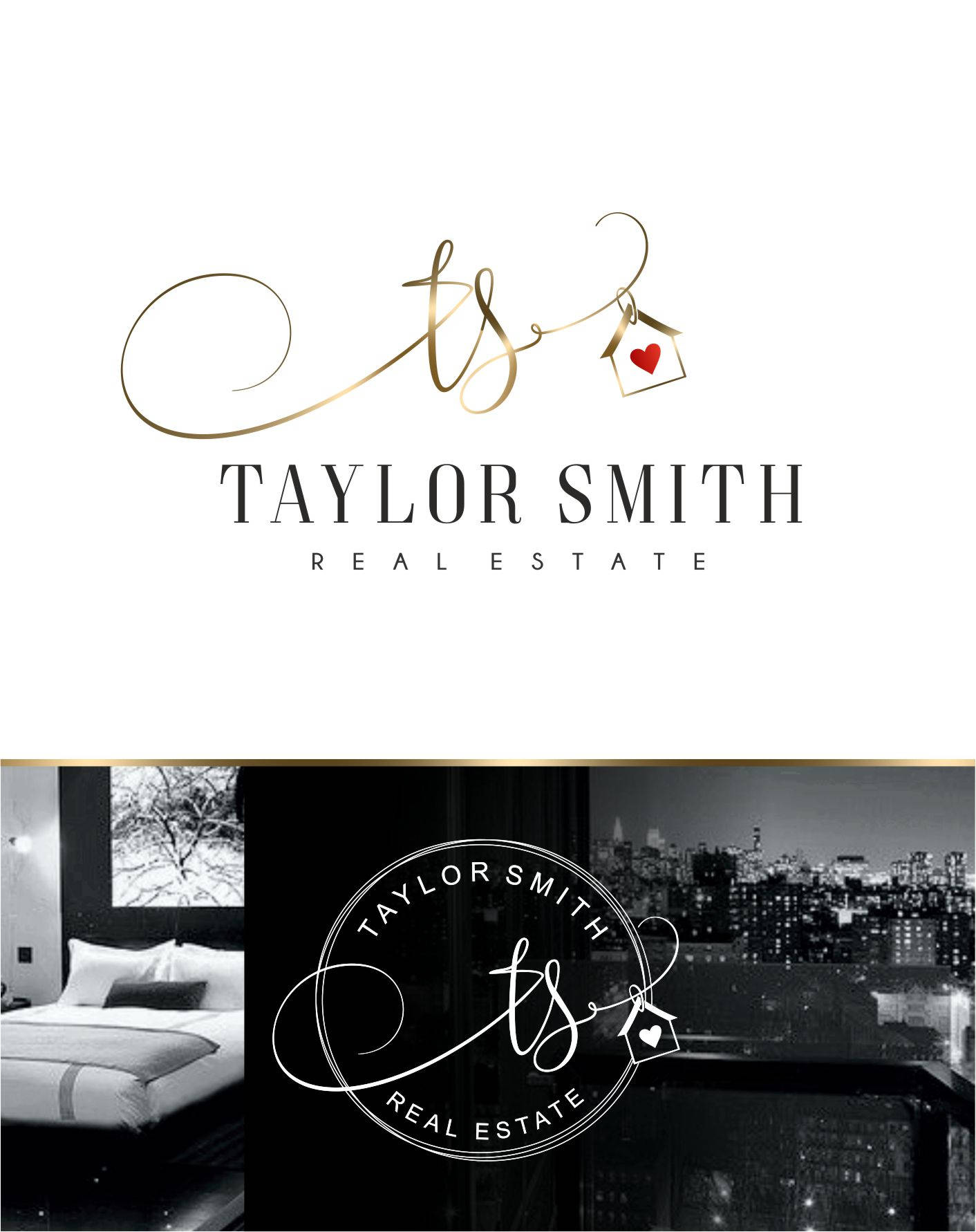 Real Estate Logo Set Realtor Logo House Heart Logo Broker - Etsy