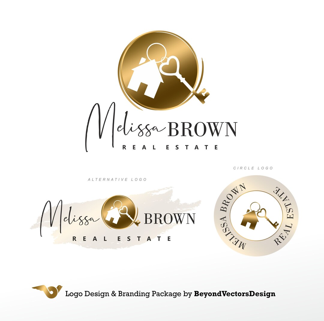 Realtor Logo Design, Realtor Branding Template, Real Estate Logo, Gold ...