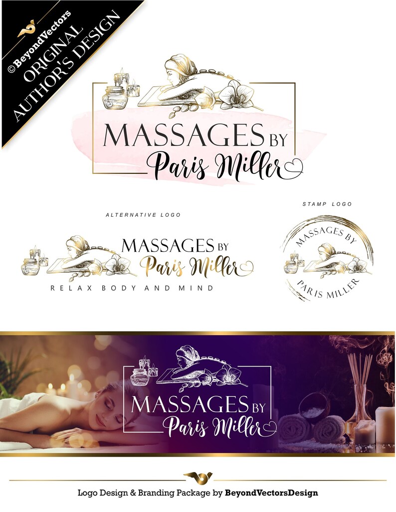 Massage Logo Design, Massages Logo, Wellness Logo, Lotus Logo, Beauty ...