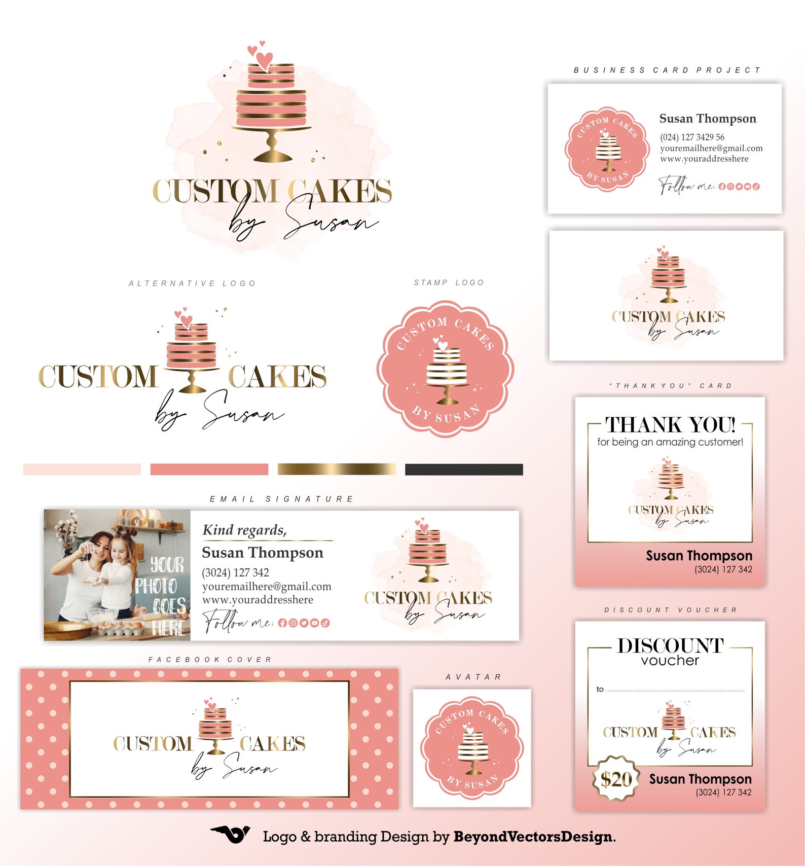 Cake Logo, Bakery Logo, Premade Bakery Logo, Cake Logo Design, Cakes ...