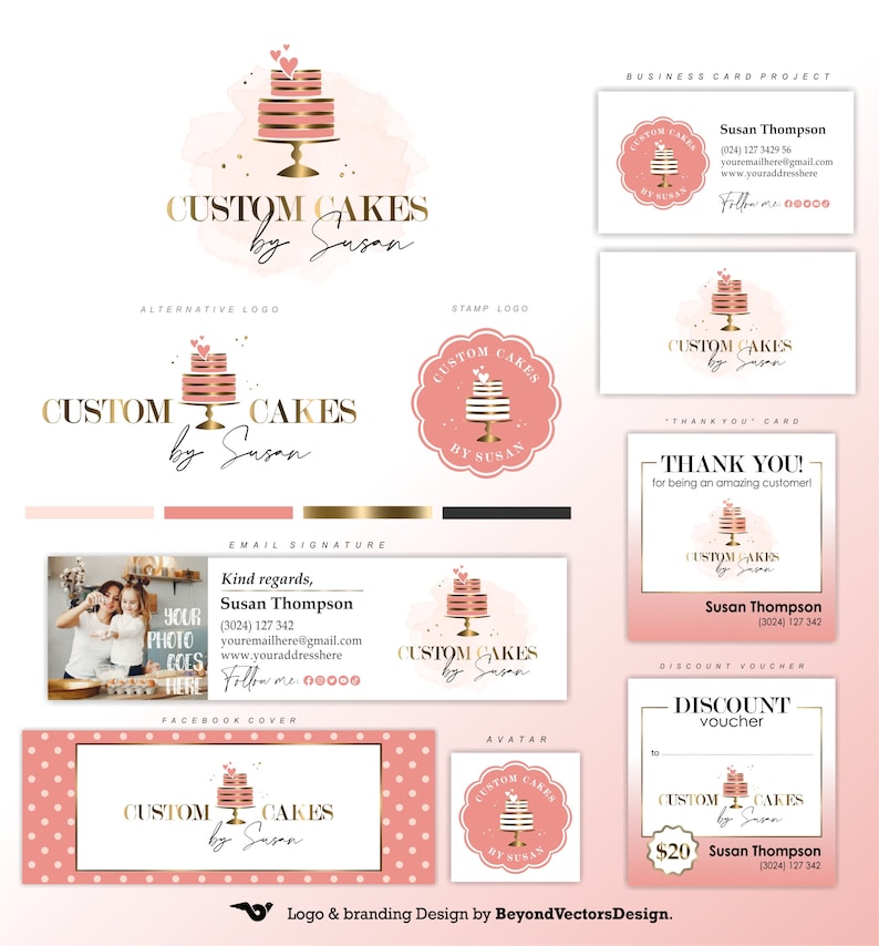 Cake Logo, Bakery Logo, Premade Bakery Logo, Cake Logo Design, Cakes ...