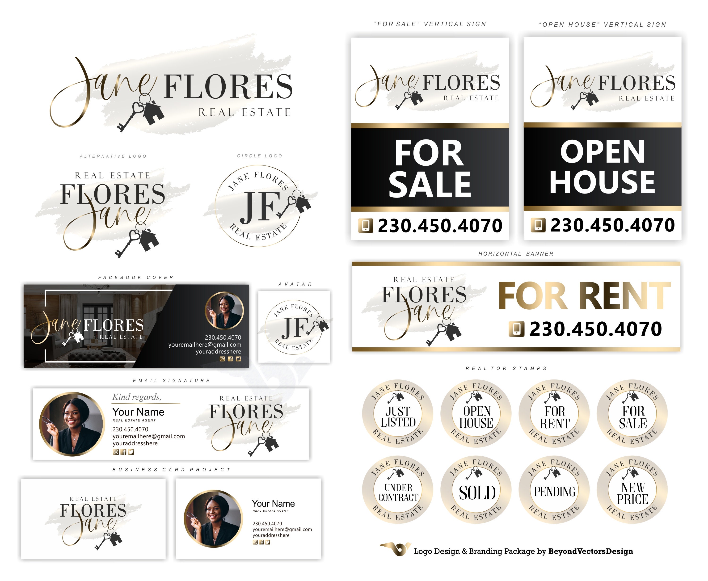 Realtor Logo, Real Estate Logo, Premade Logo, Modern Logo, House Key ...