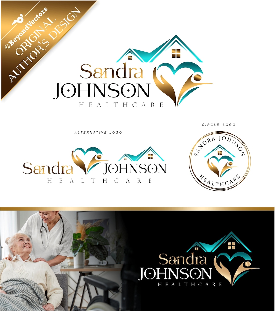 Home Healthcare Logo, Home Care Logo, Nurse Home Care Logo, Elderly ...