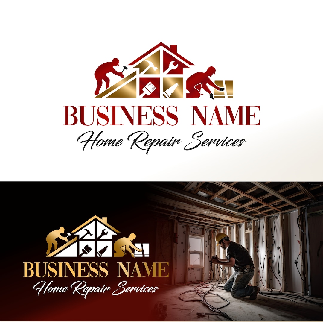 Home Repair Service Logo, House Handyman Logo, Maintenance Construction ...