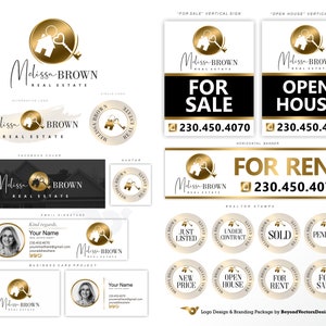 Realtor Logo Design, Realtor Branding Template, Real Estate Logo, Gold ...