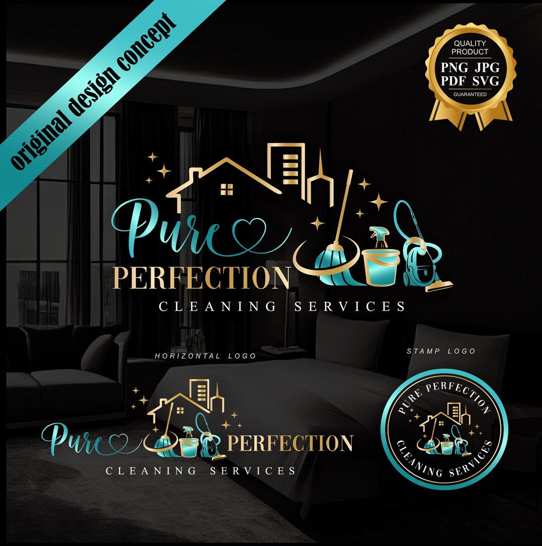 Cleaning Service Branding Set, Cleaning Business Logo, House Cleaning ...