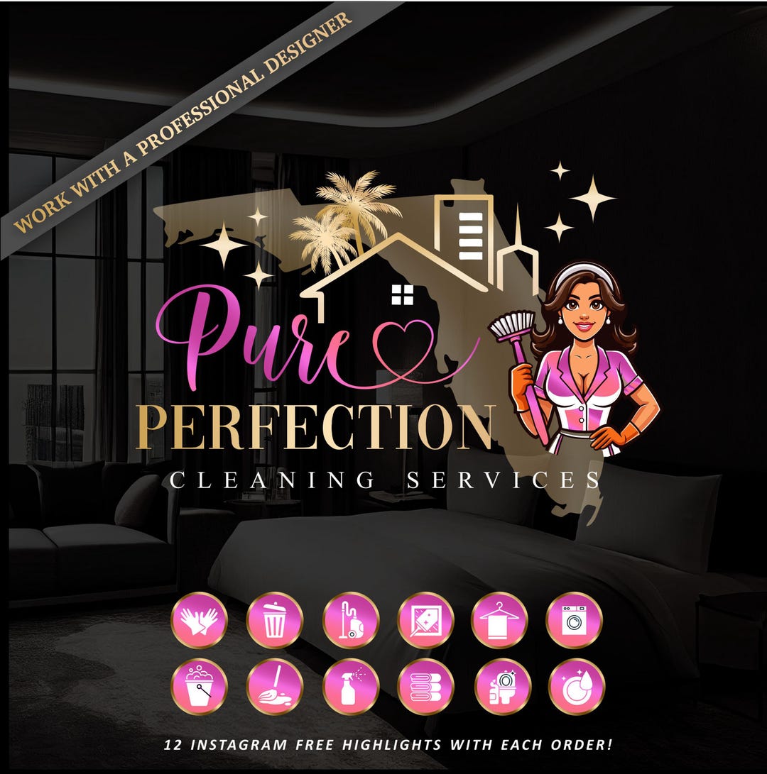 Maid Cleaning Logo, Cleaning Logo Branding, Cleaning Business Logo ...