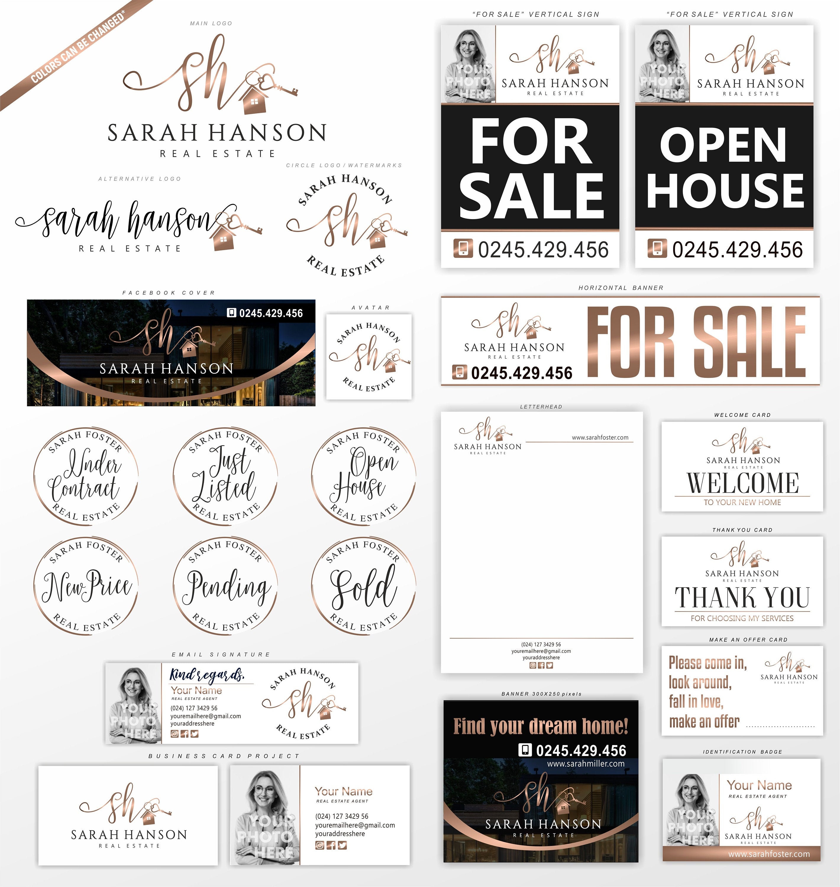 Realtor House Key Logo Key Branding Package Real Estate - Etsy